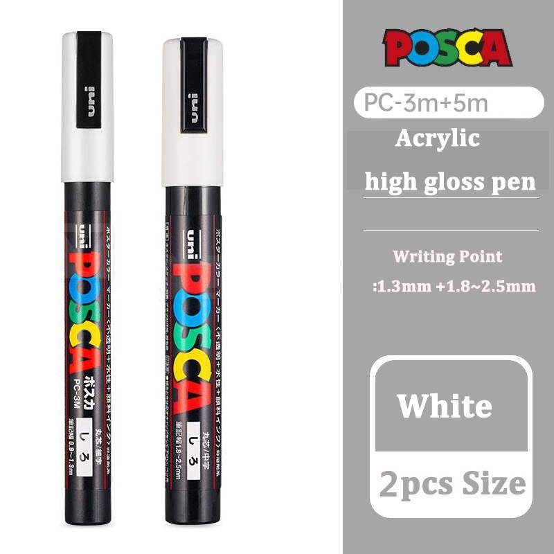 Uni White Posca Marker Pen Art Supplies Acrylic Waterproof POP Poster ...