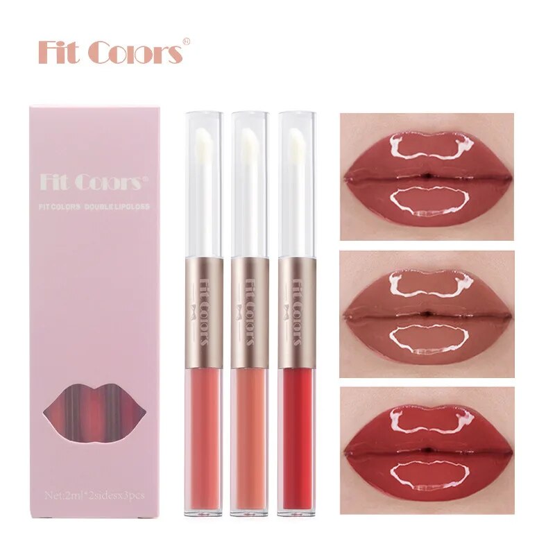 Double Headed Lip Color Set, Three Pack, Not Easy To Stain Cup ...