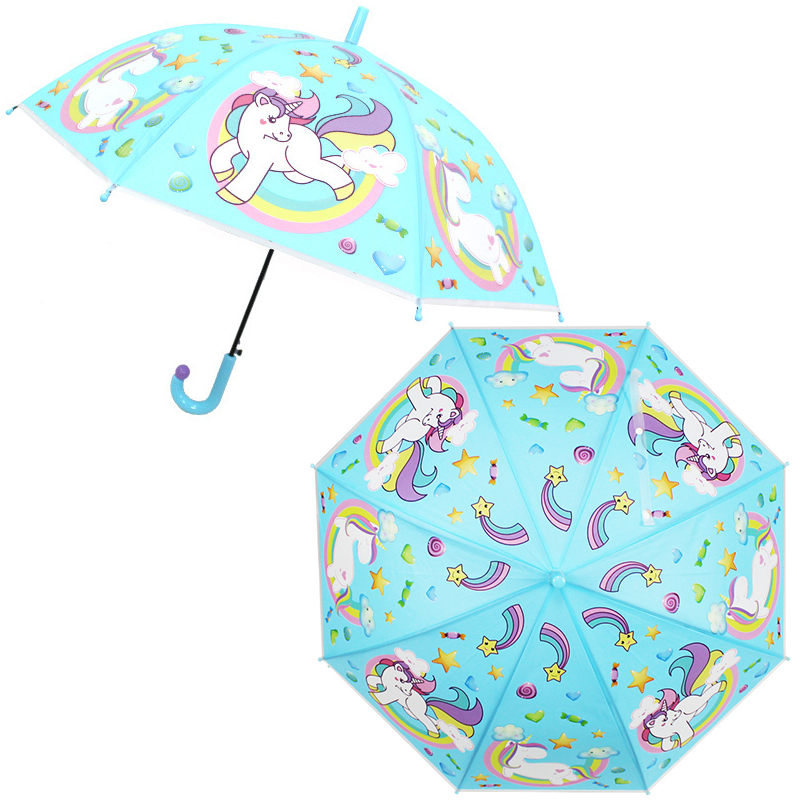 Laser Umbrella Unicorn Kids Cartoon Umbrellas Rainbow Film Colour Changing Umbrella Children ...