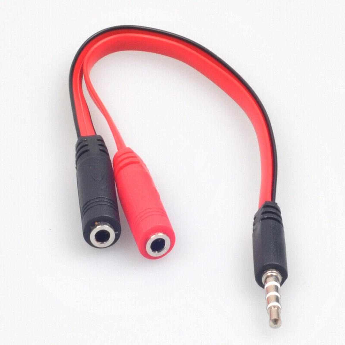 high speed 3.5mm Stereo Audio Cable 1Male to 2 Female Headphone Mic ...
