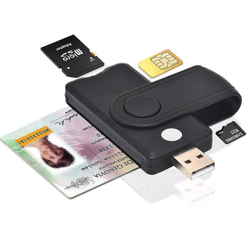 Windows 7 8 10 Linux OS USB SIM Smart Card Reader For Bank Card IC/ID ...
