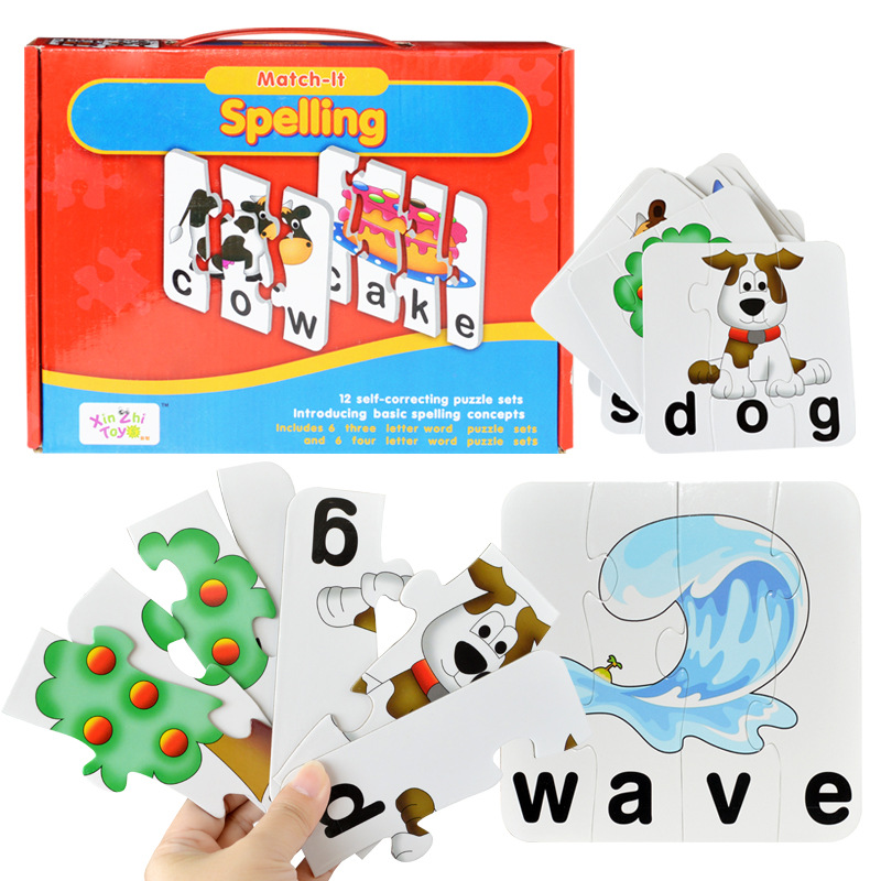 Toys & Games Word Puzzle Preschoolers Learning Kit Three Letter Words ...