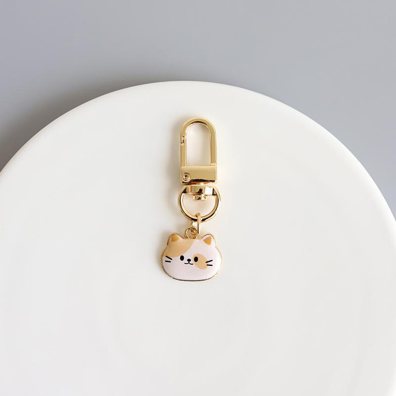 Cartoon Cute Cat Keychain Kawaii Animal Metal Charms Key Holder Bag ...