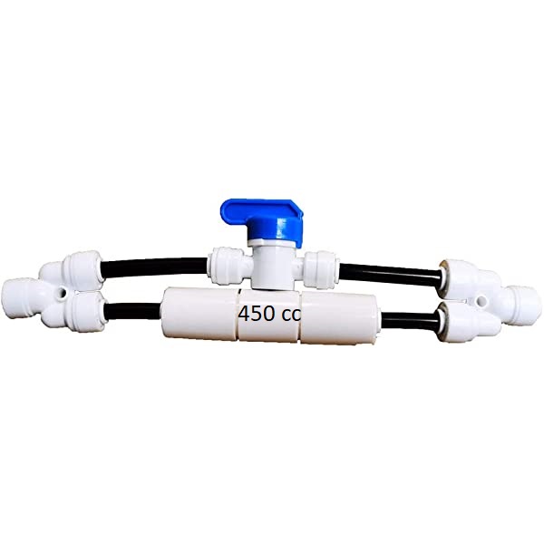 1/4" inch QC Manual Flush Valve Kit with 450ml Flow Restrictor for RO ...