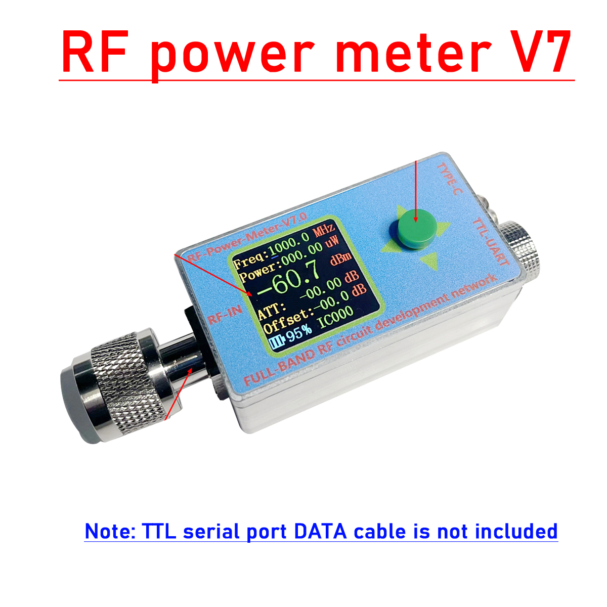 100K-10G N-type RF power meter V7 TYPE-C USB communication data Power ...
