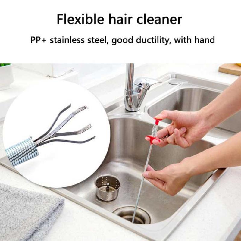 160cm Drain Cleaner Sticks Clog Remover Cleaning Tools | Spring Pipe ...