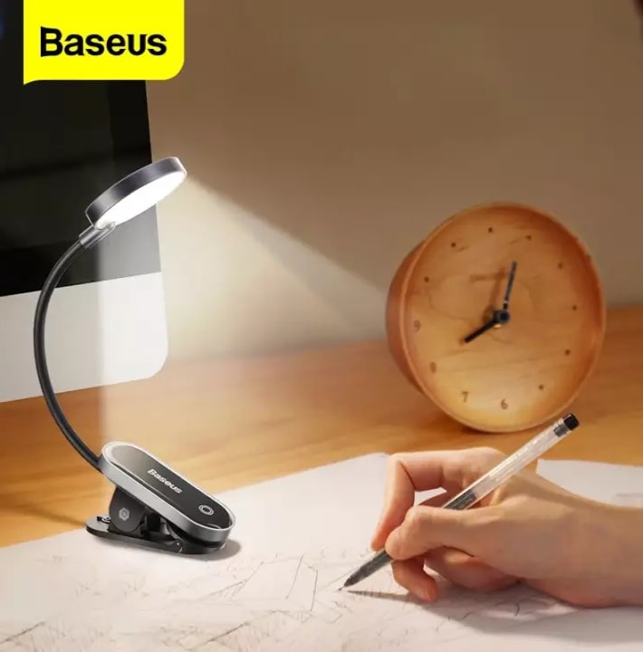 Baseus LED Clip Table Lamp Stepless Dimmable Wireless Desk Lamp | Daraz ...