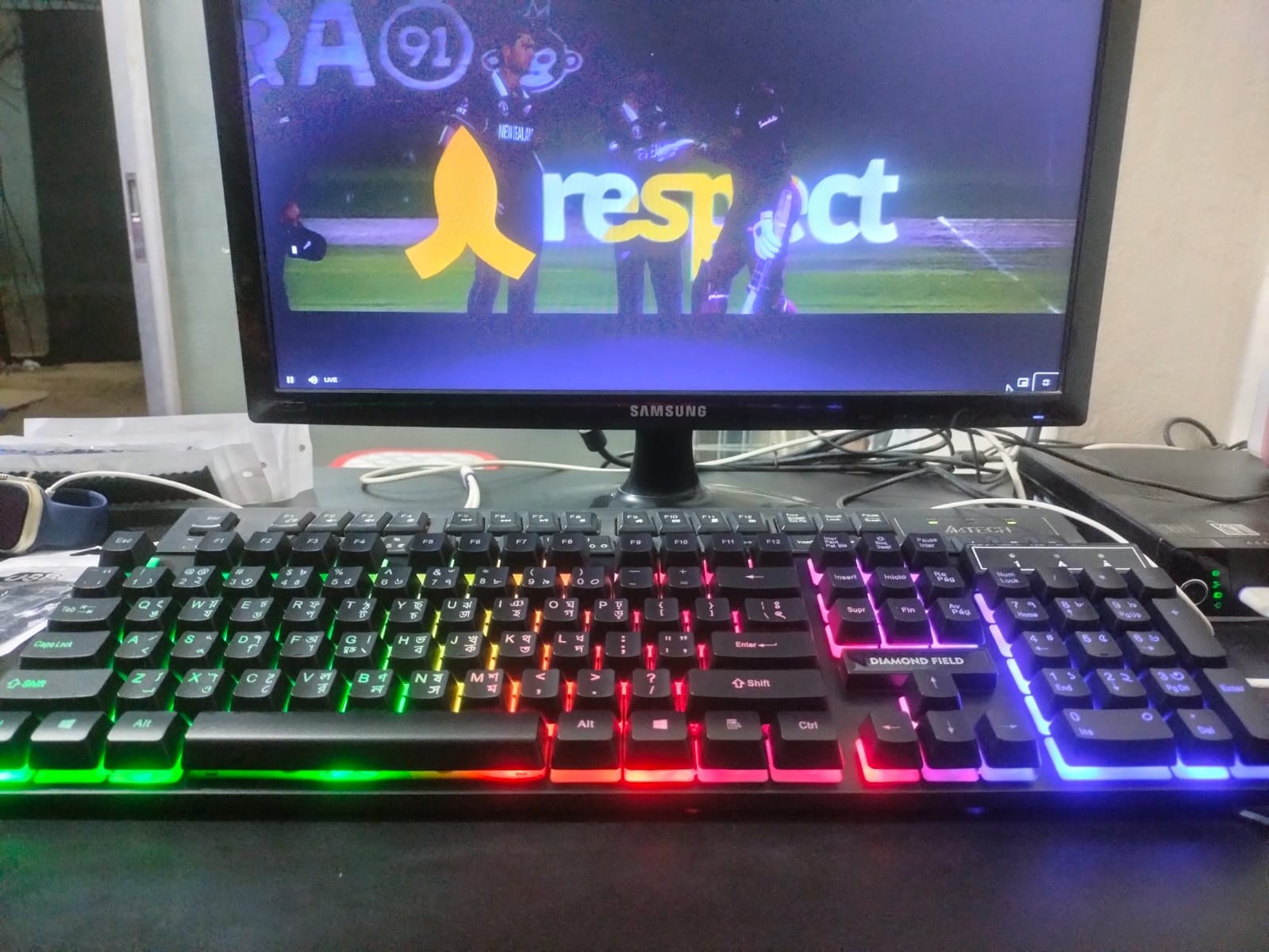 RGB PRO GAMING KEYBOARD With Bangla Keypet DF001 DIAMOND FIELD | Daraz ...