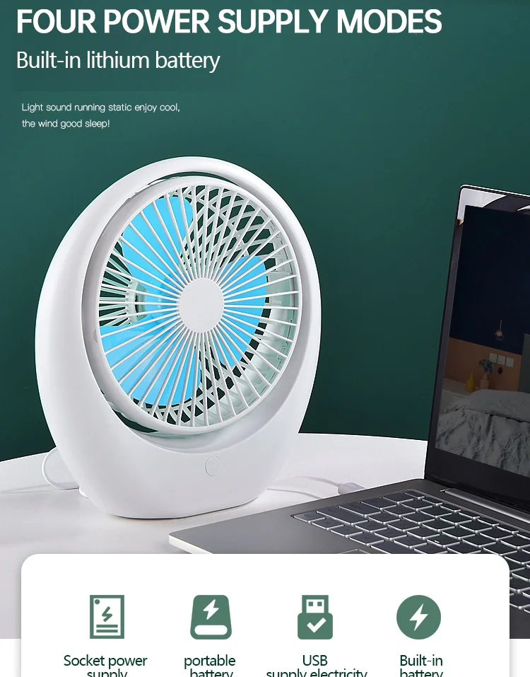 NEW Small Desktop Charging Fan – USB Rotatable Cool Fan with Multi ...