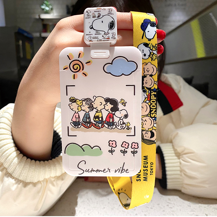 Snoopy Card Holder Student Health Code Anti-Lost Hanging Neck Key Chain ...