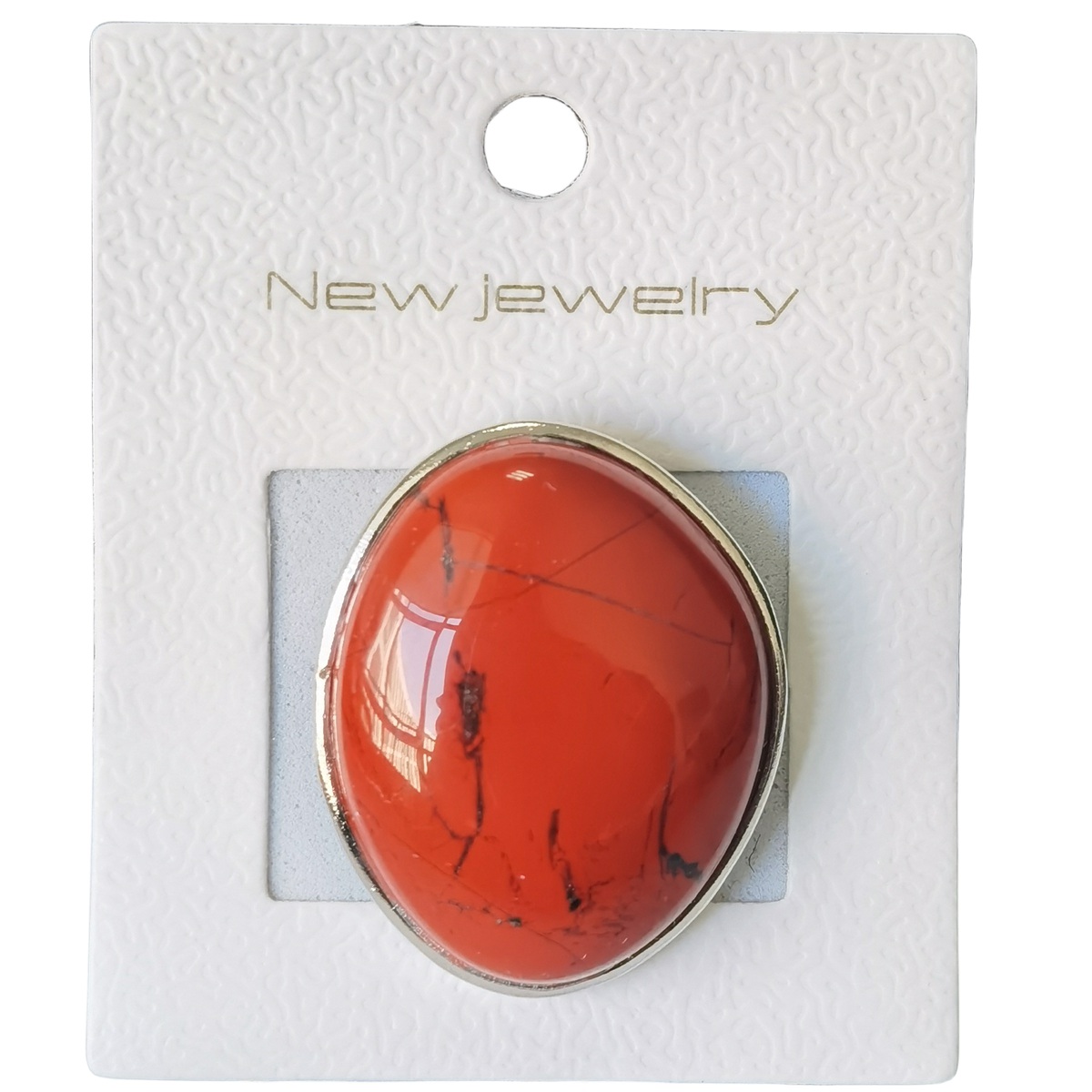 Wholesale Silver Plated Red Jasper Gemstone Rings Round Shape 25x30mm ...