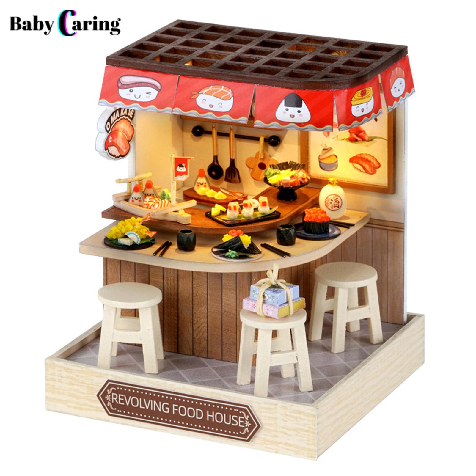 Miniature House Set Diy Miniature Dollhouse Kit with Led Handmade House ...