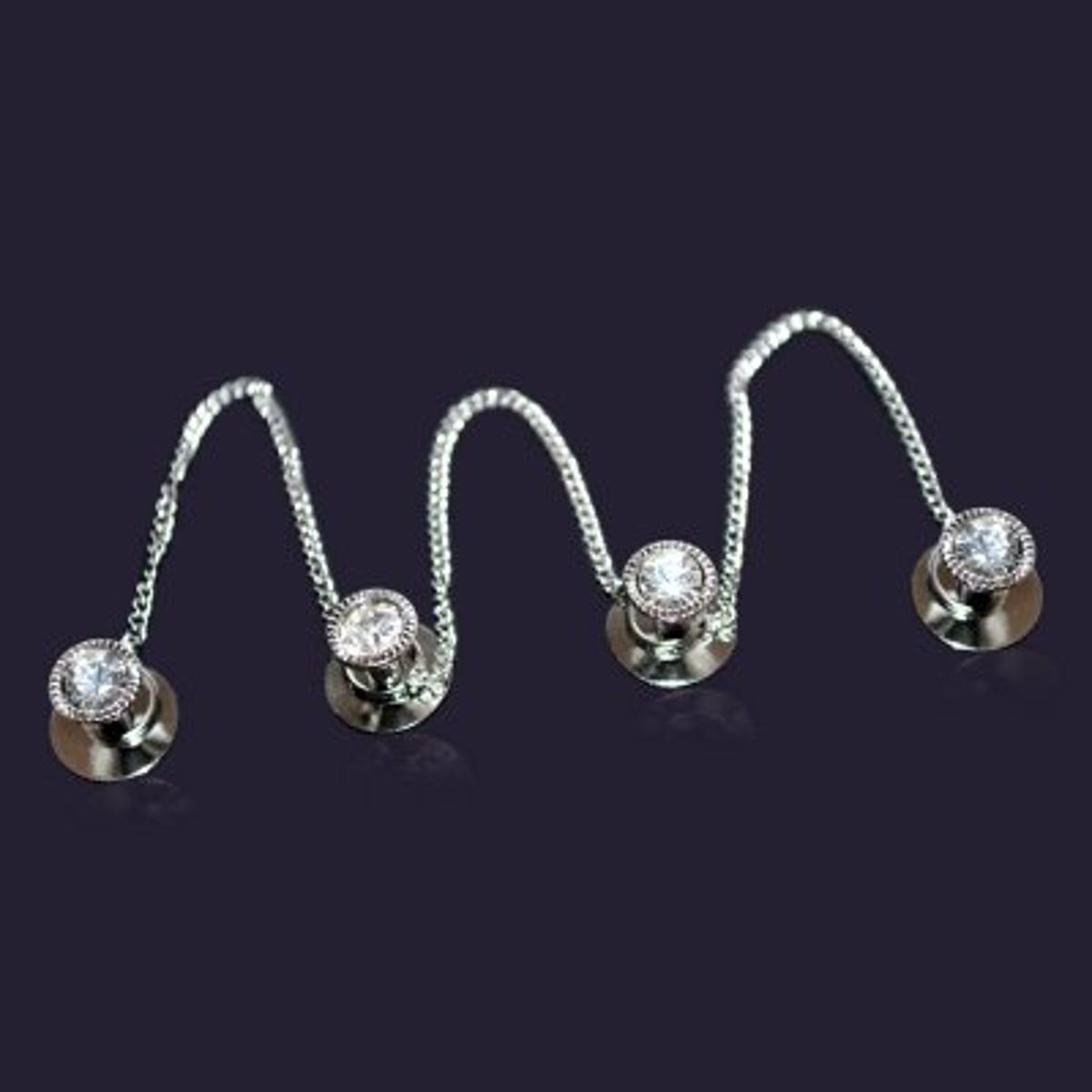 Silver Chain Button for Panjabi and Kurta's 4 pieces of Set Buttons for ...