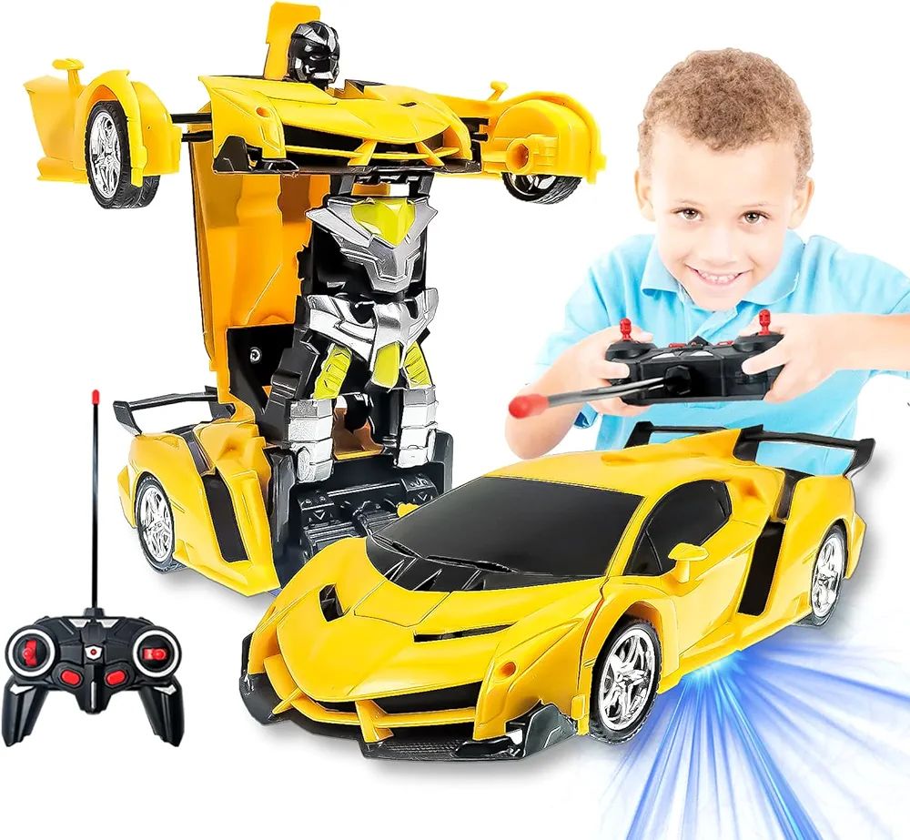 Remote Control Car For Boys 3-5, Transforming Robot Rc Car For Kids, 1: ...