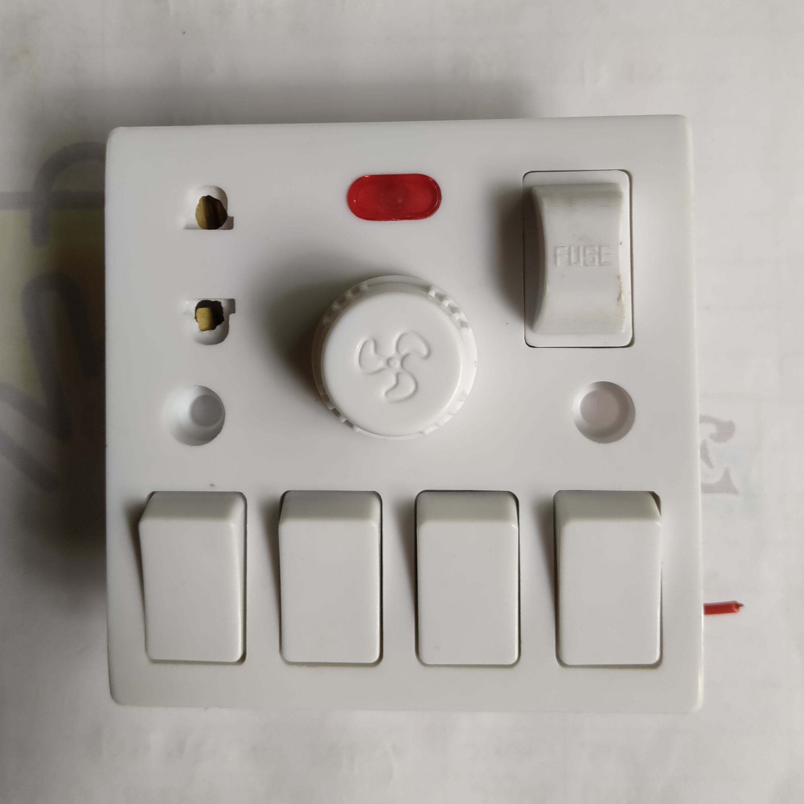 5 In 1 AC 250V 6A Combine 4 Pcs Gang Switch Fan Dimmer Regulator 2 Pin ...