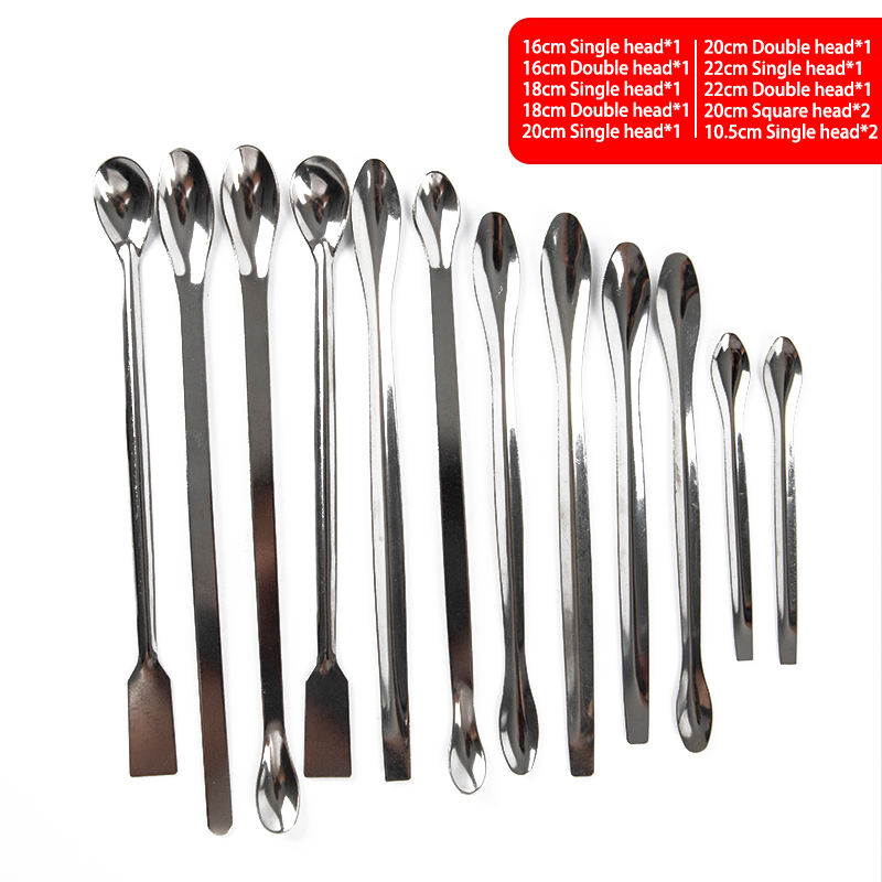 12Pcs Stainless Steel Lab Spoon Spatula Laboratory Sampling Spoon ...
