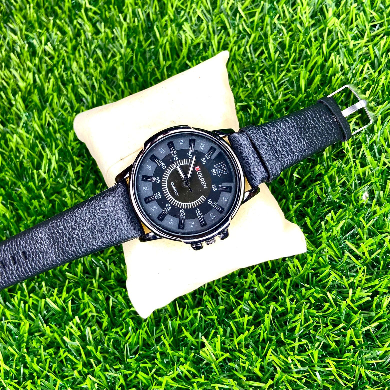 Artificial Leather Analog Watch For Men - Black | Daraz.com.bd