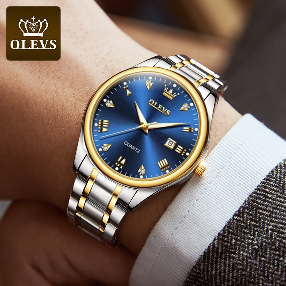 OS 5563 copy Golden Stainless Steel Analog Wrist Watch For Men - Watch ...