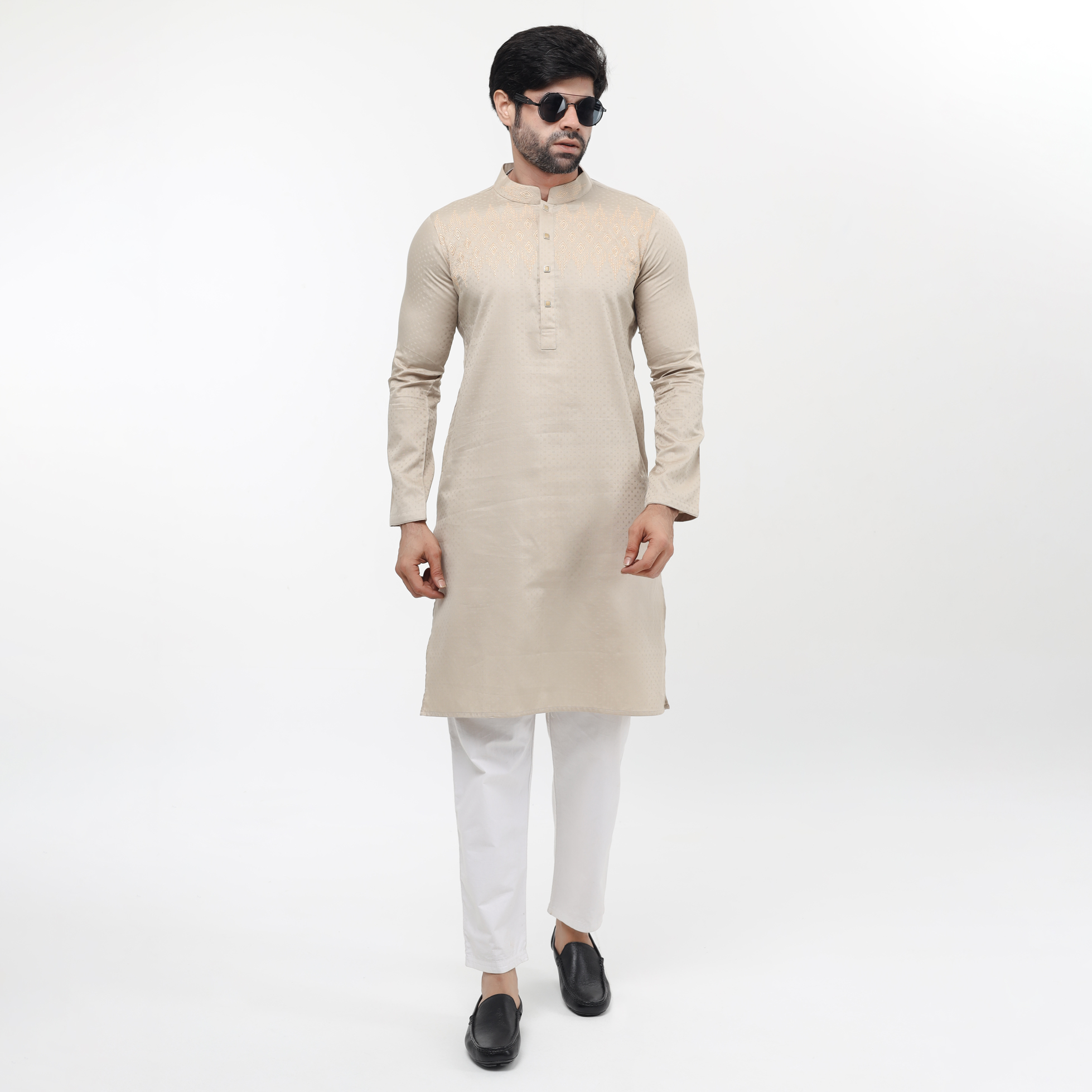 Fine Tex Clothing's Aristocratic Quality Embroidered Panjabi For Men