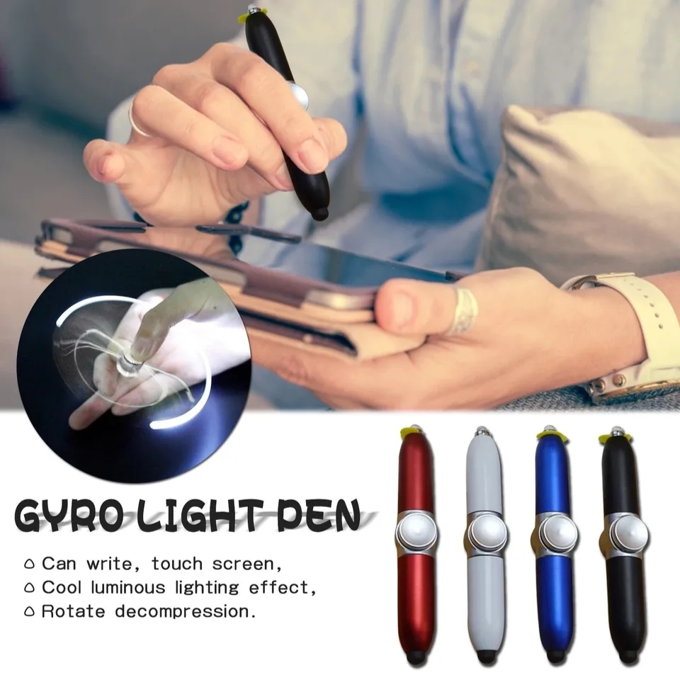 LED Spinning Pen Ball Gyro Pen Fidget Spinner Hand Top Glow In Dark ...