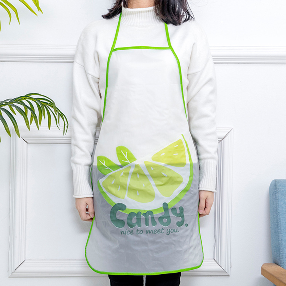 Cooking Apron Cute Cartoon Fruit Printed Pvc Waterproof Oil Proof ...
