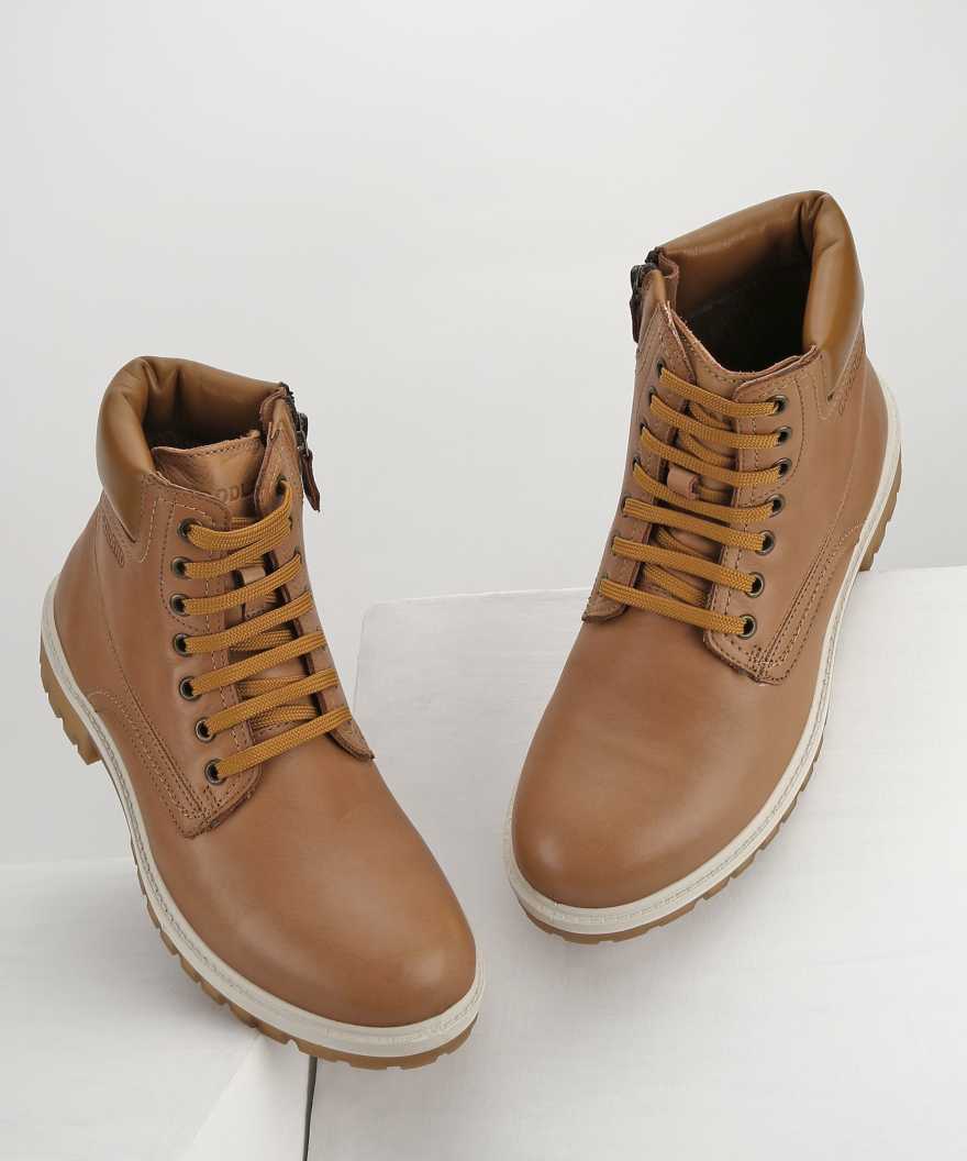 Woodland Leather High Top Flat Boots For Men - 2920118 SNYPE | Daraz.com.bd
