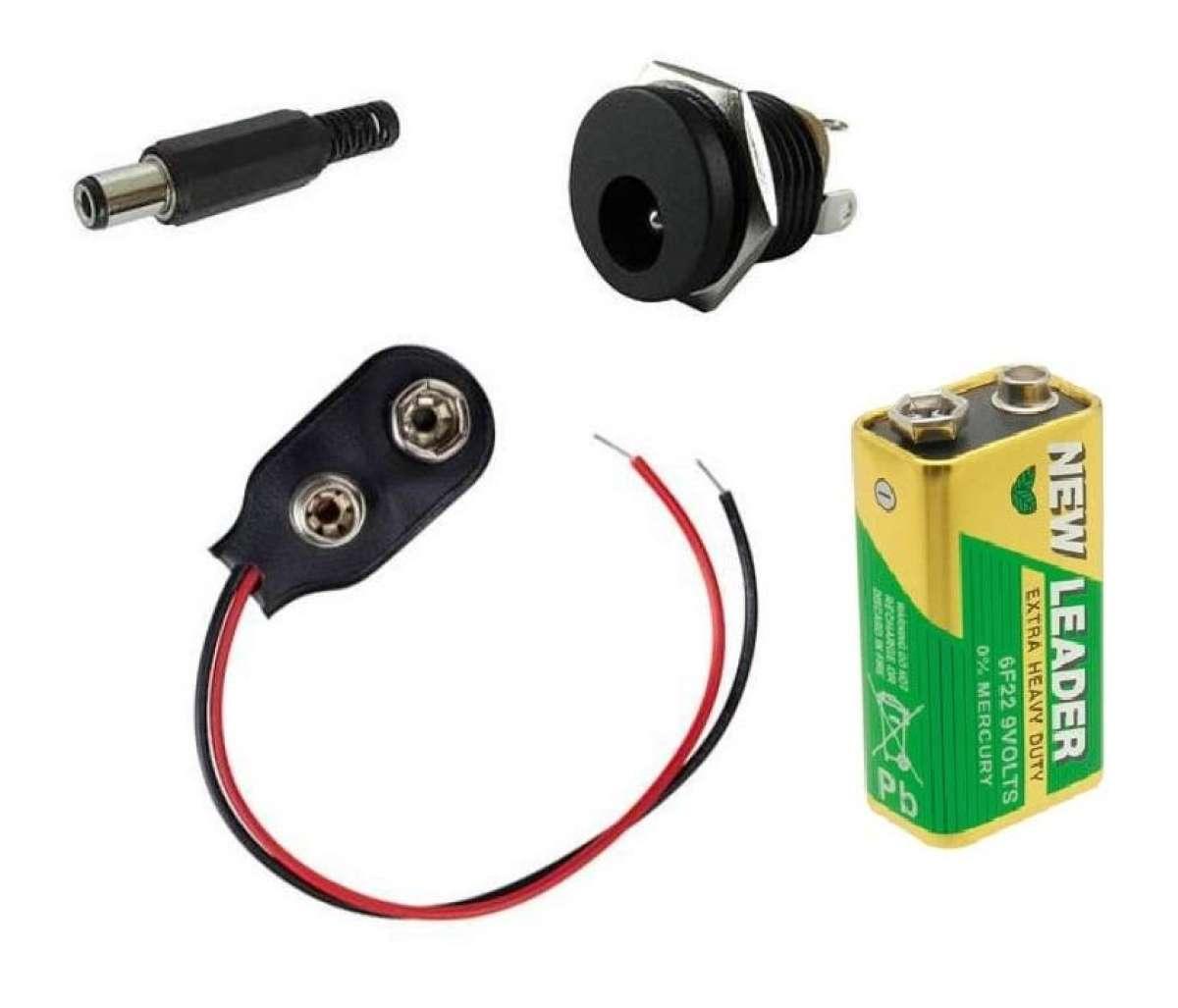 9 Volt Battery, Connector With Dc Jack & Socket | Daraz.com.bd