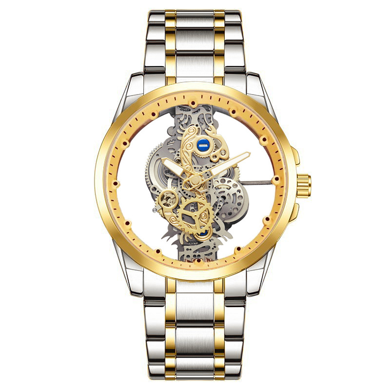 New double-sided transparent skeleton fully automatic mechanical watch ...