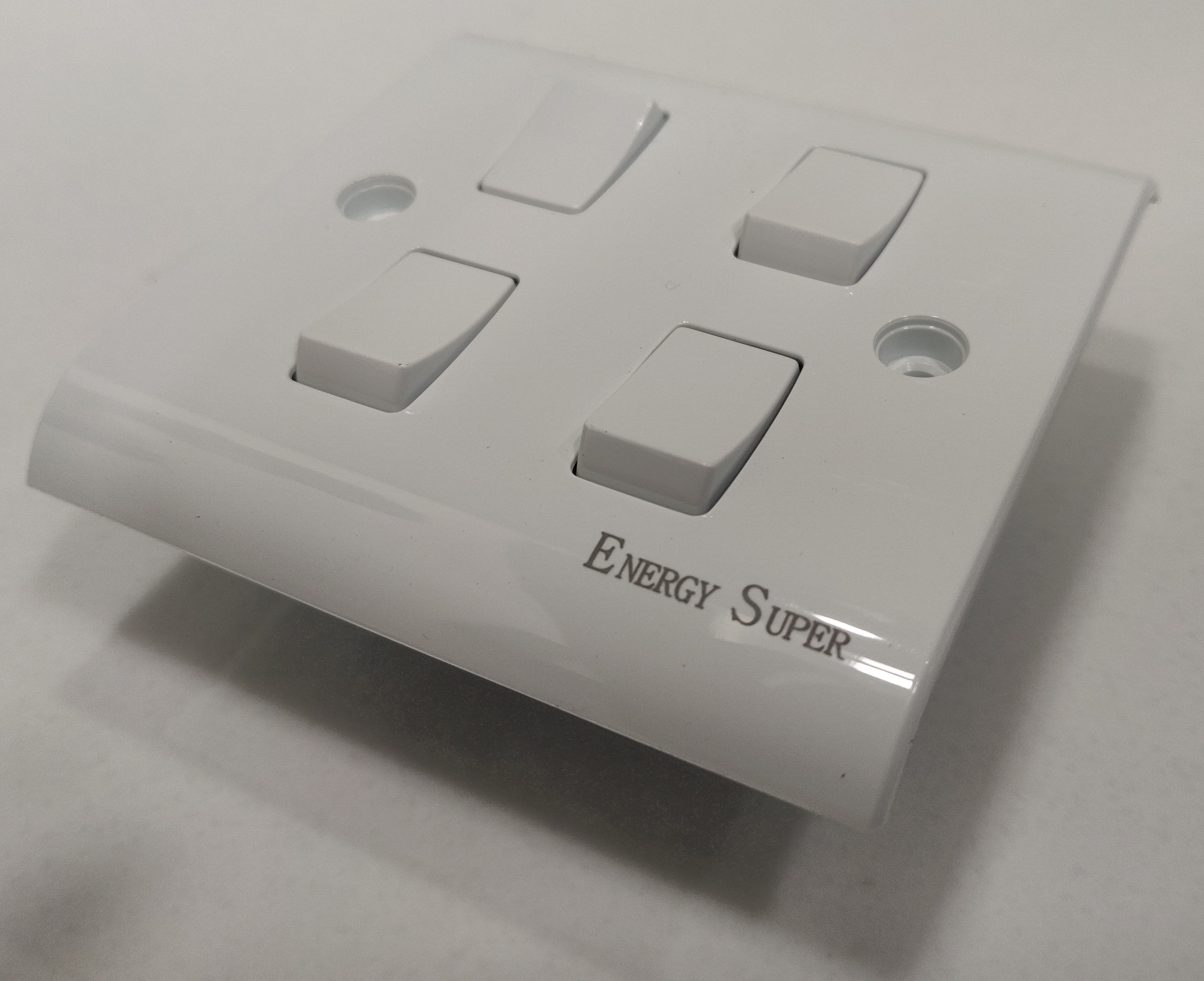 Energy Super White 10A Four Gang Electrical 4 Wall Switch Socket ...