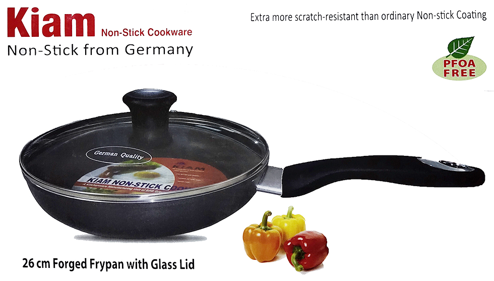 Kiam Non Stick Fry Pan With Glass Lid 26 Cm, Classic | Daraz.com.bd