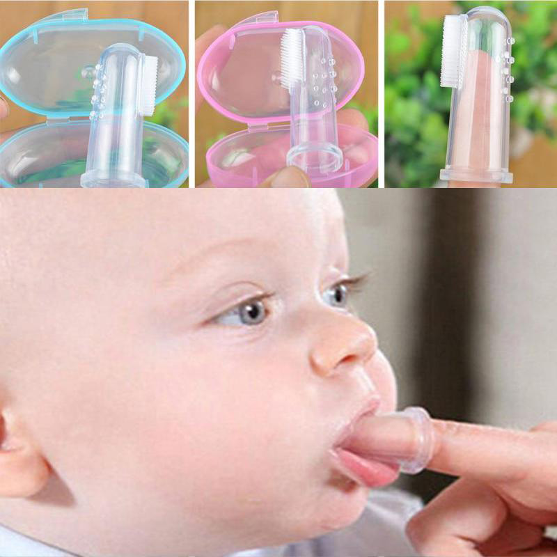 Silicon Baby Finger-Tooth Brush-Swallow With Box For Kids | Daraz.com.bd