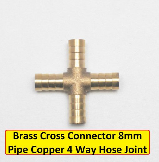 Brass Cross Connector 8mm Pipe Equal Brass Fitting Copper 4 Way Hose ...