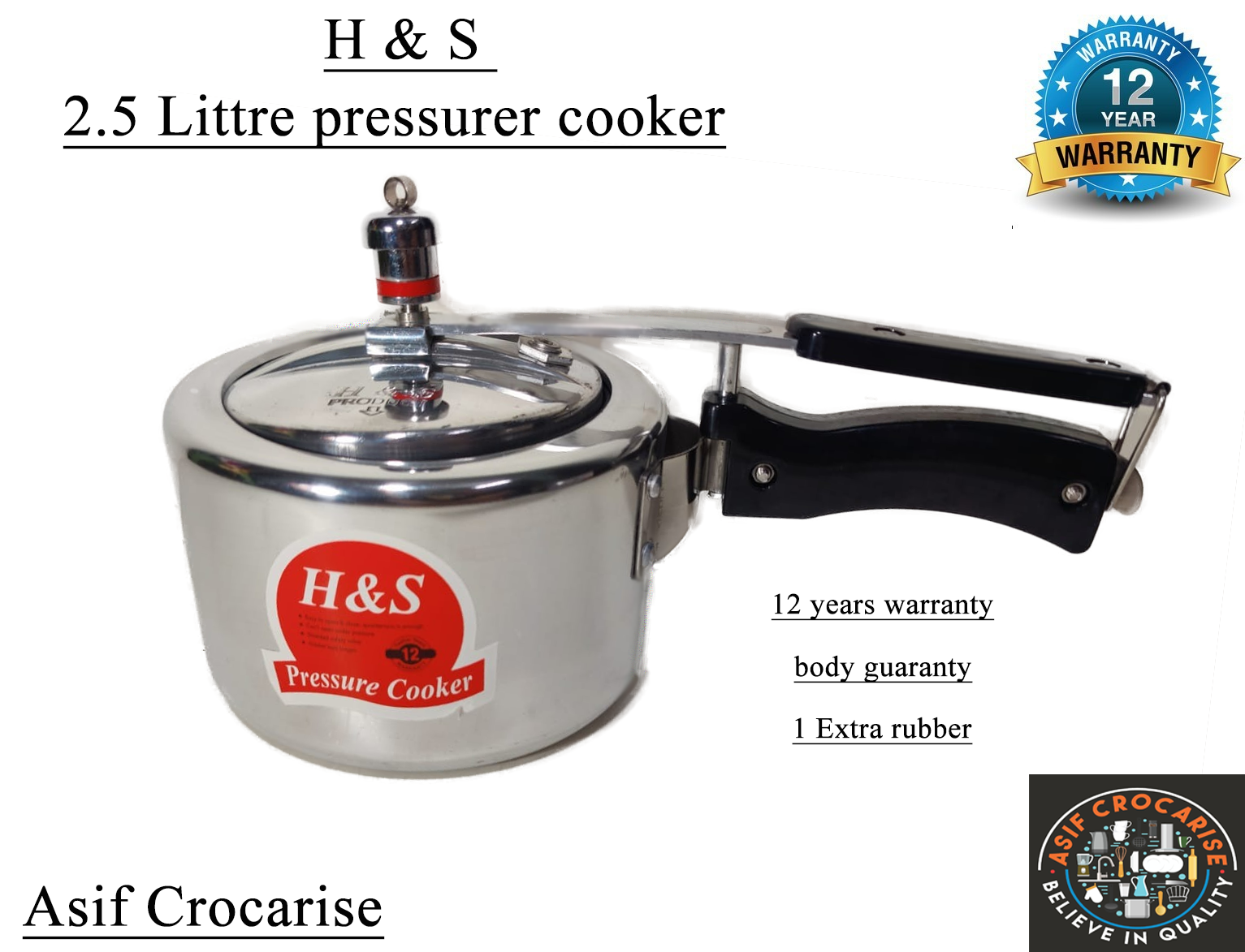 H&S Stainless Steel Pressure Cooker (Capacity-2.5L) | Daraz.com.bd