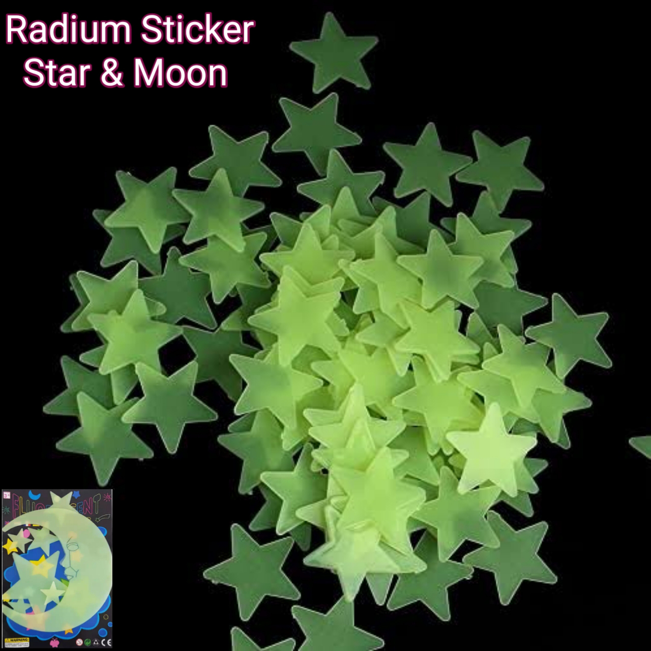 Radium Sticker STAR & MOON Shape - 1 Pack | Daraz.com.bd