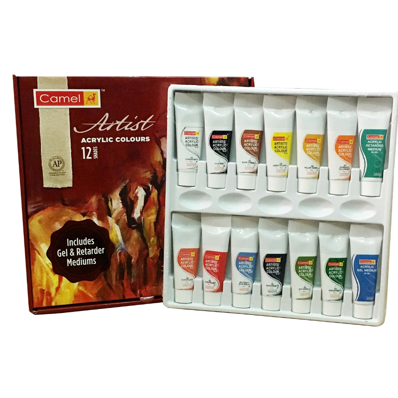 Camel Artist Acrylic Colour Set 40ml x 12 Shades | Daraz.com.bd