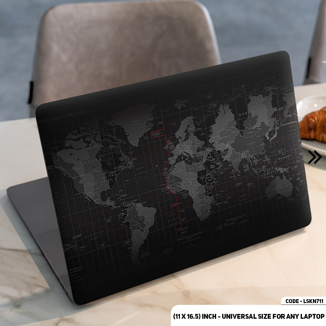 World Map Laptop Skin Stickers Vinyl Waterproof Removable Laptop ...