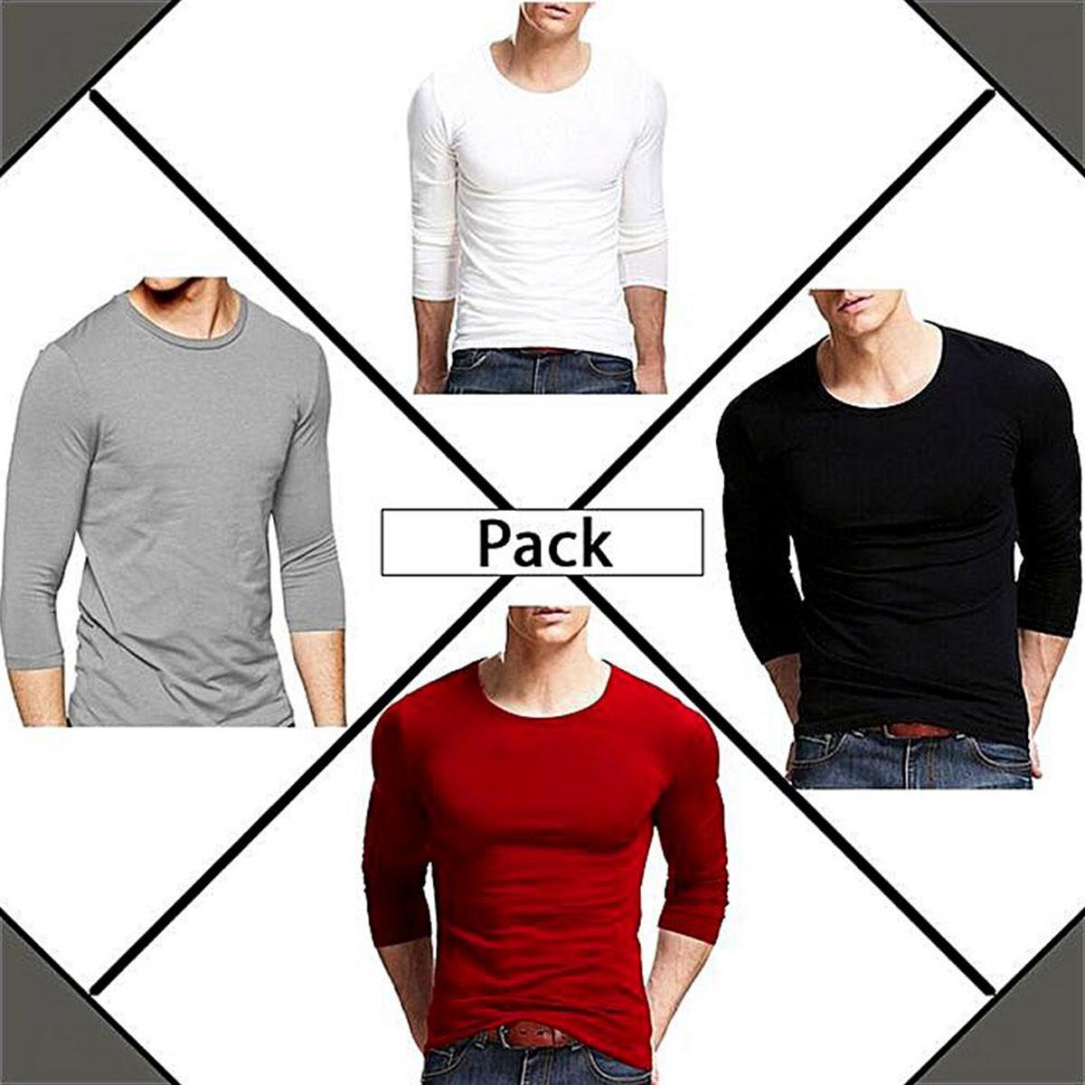 pack of 4 combo Cotton Full Sleeve Casual T-Shirt for Men's | Daraz.com.bd