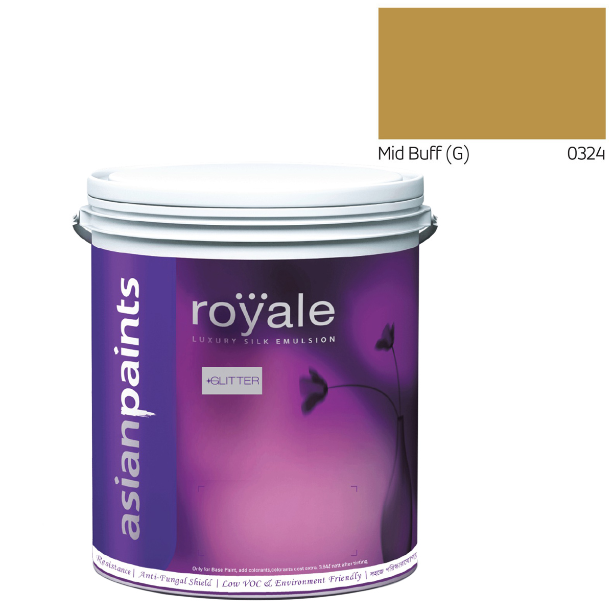 Asian Paints Royale Luxury Silk Emulsion Glitter (Silver) - Mid Buff (G ...