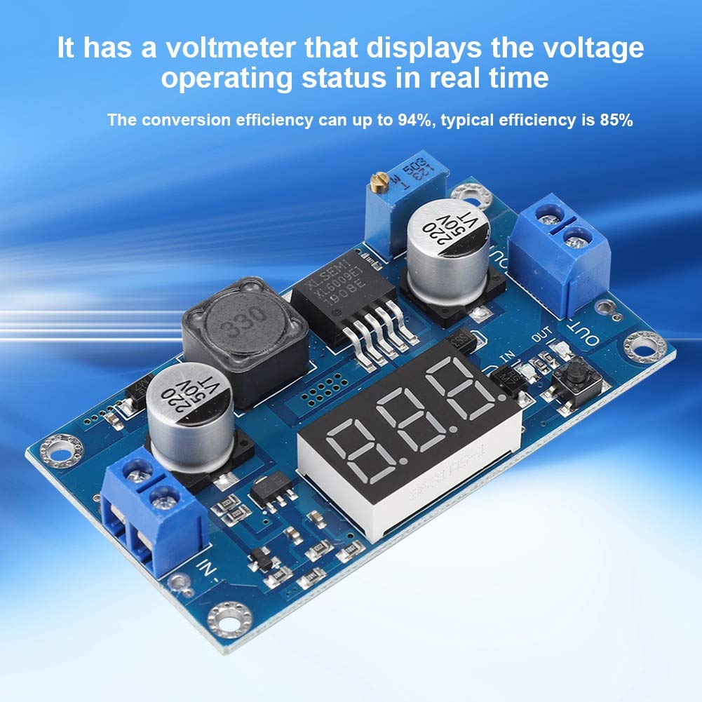 XL6009 DC-DC Adjustable Boost Converter module with voltmeter display ...