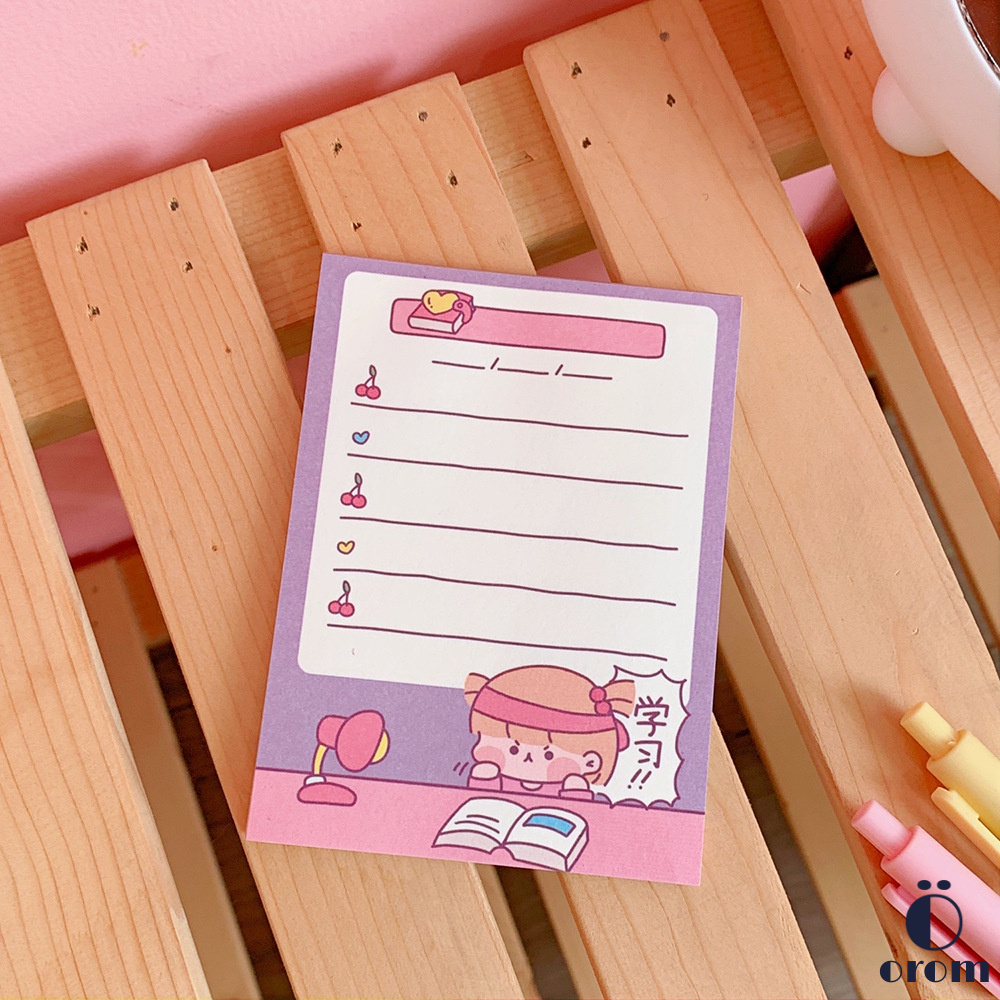 Cute Korea Cartoon Girl Notepad Message Notebook Kawaii Memopad ...