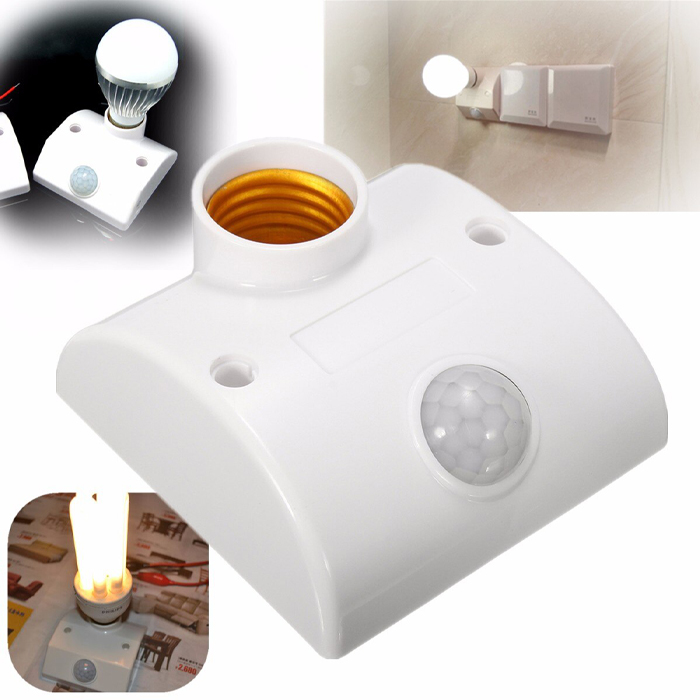 PIR MOTION SENSOR LAMP HOLDER E27 SOCKET PIR INDUCTION LAMP HOLDER ...