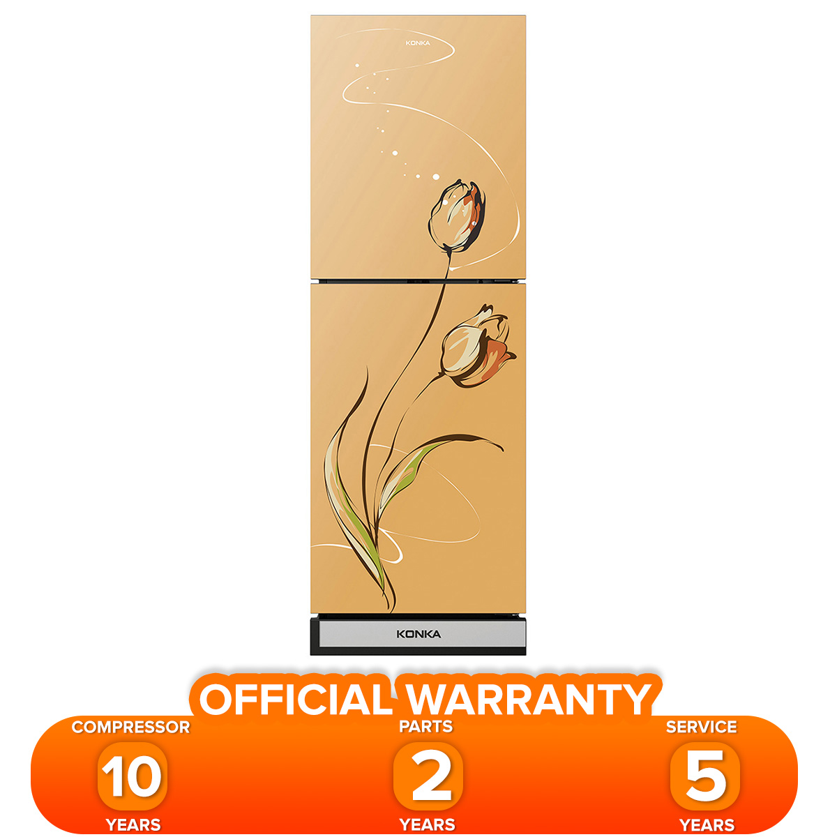 Konka KRT 240GB TMW - Gold Strip(2-Door, Upper Freezer, Glass Door ...