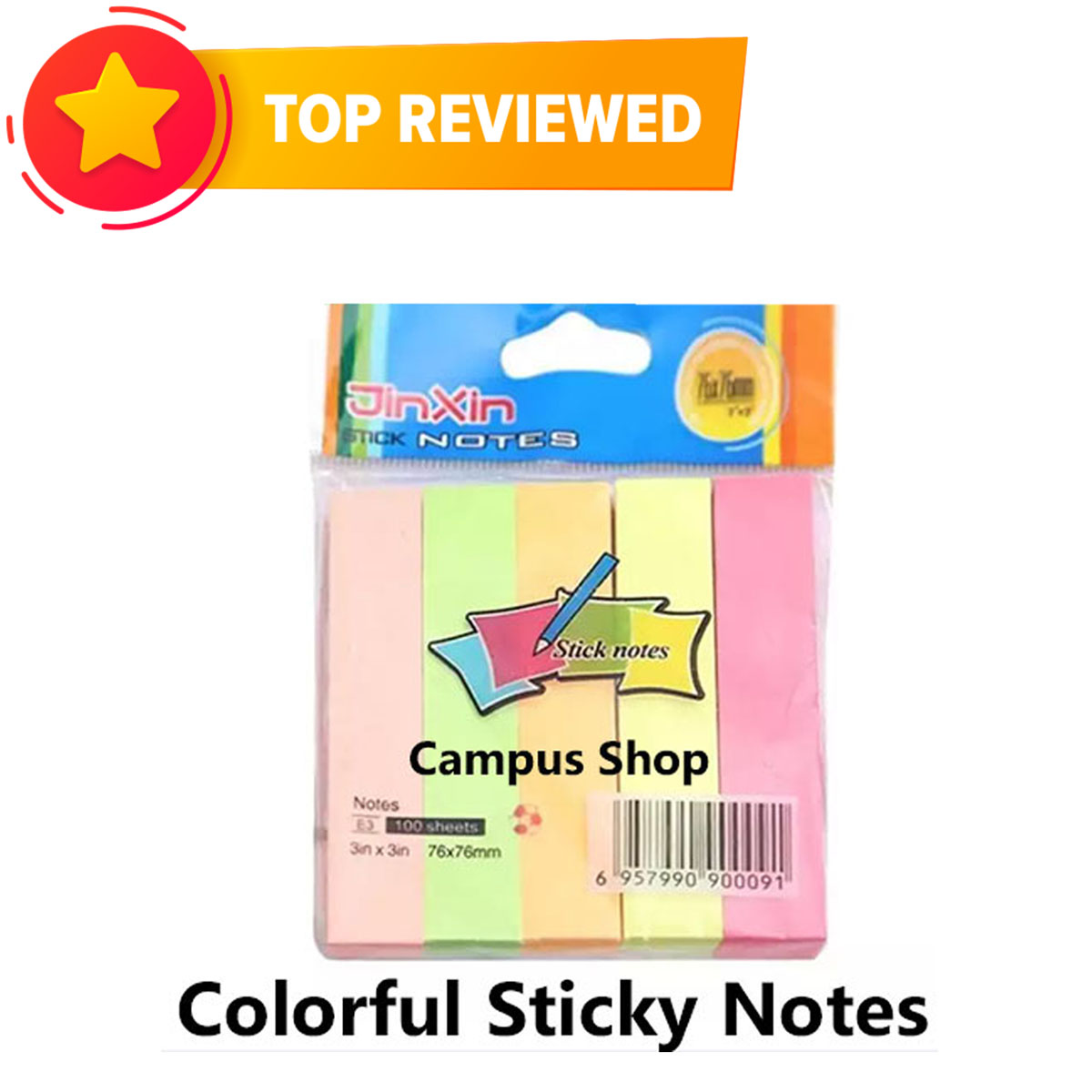 Multi color Sticky Notes 100 Sheets | Daraz.com.bd