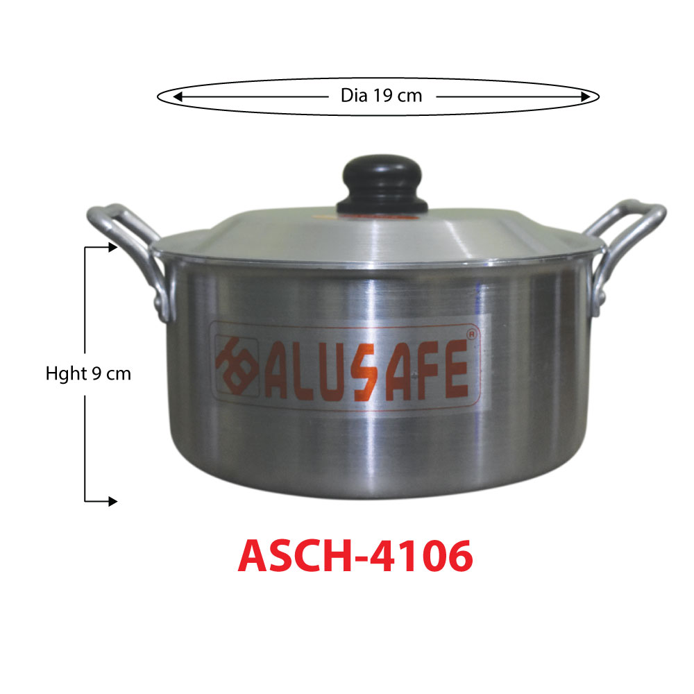 Alusafe Aluminium Casserole with lid 19 cm (19*09 cm) | Daraz.com.bd