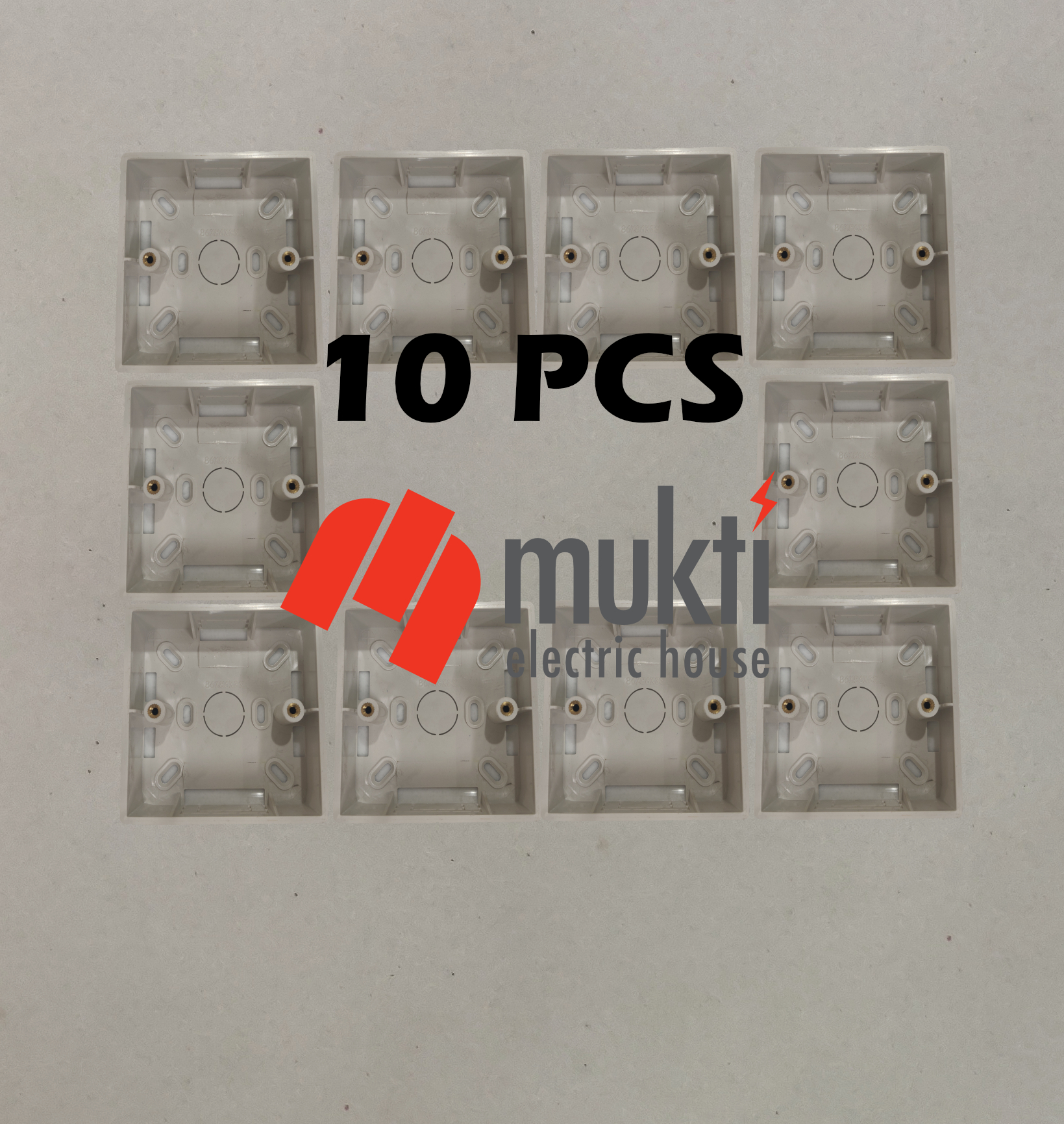 10Pcs One Gang PVC China Made MK Type White Junction Box for Electrical ...