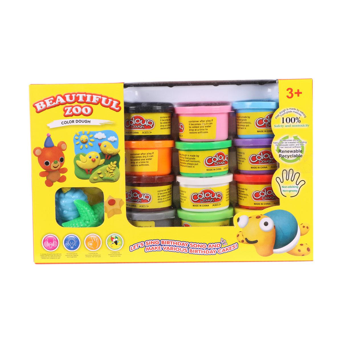 12 Pcs Multicolor Color Clay Doh Play Doh with dise for kids | Daraz.com.bd