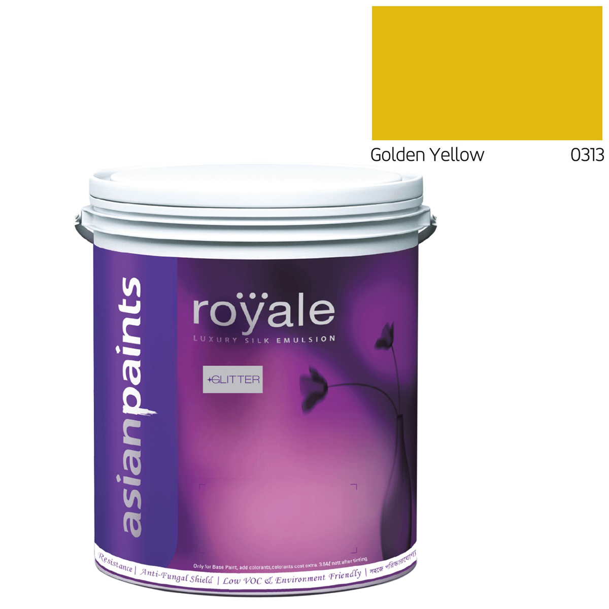 Asian Paints Royale Luxury Silk Emulsion Glitter (Gold) - Golden Yellow ...