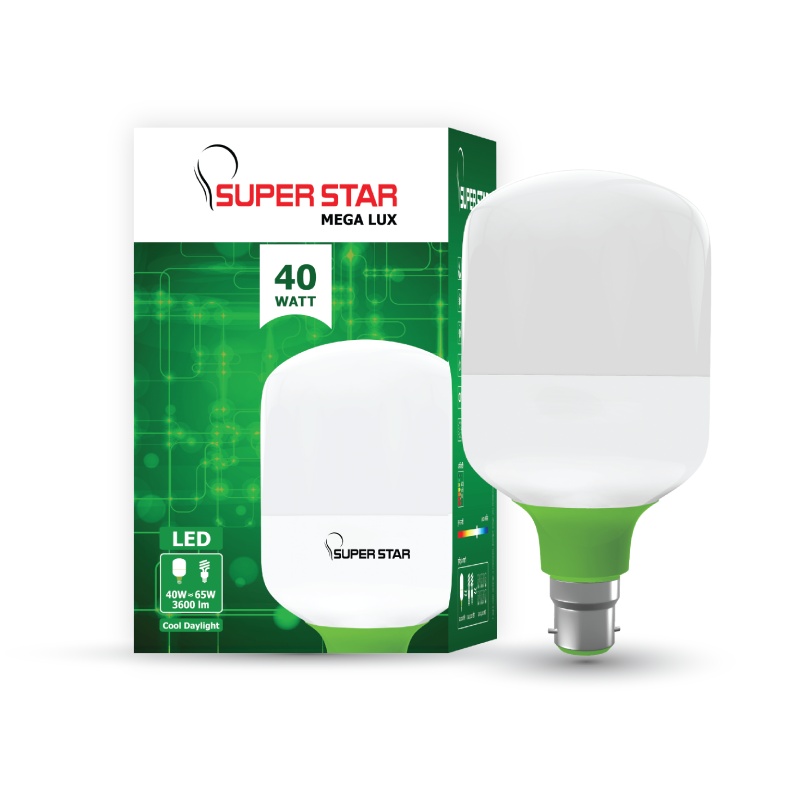 SUPER STAR LED Megalux 40 Watt Daylight Bulb E-27 (Patch) | Daraz.com.bd