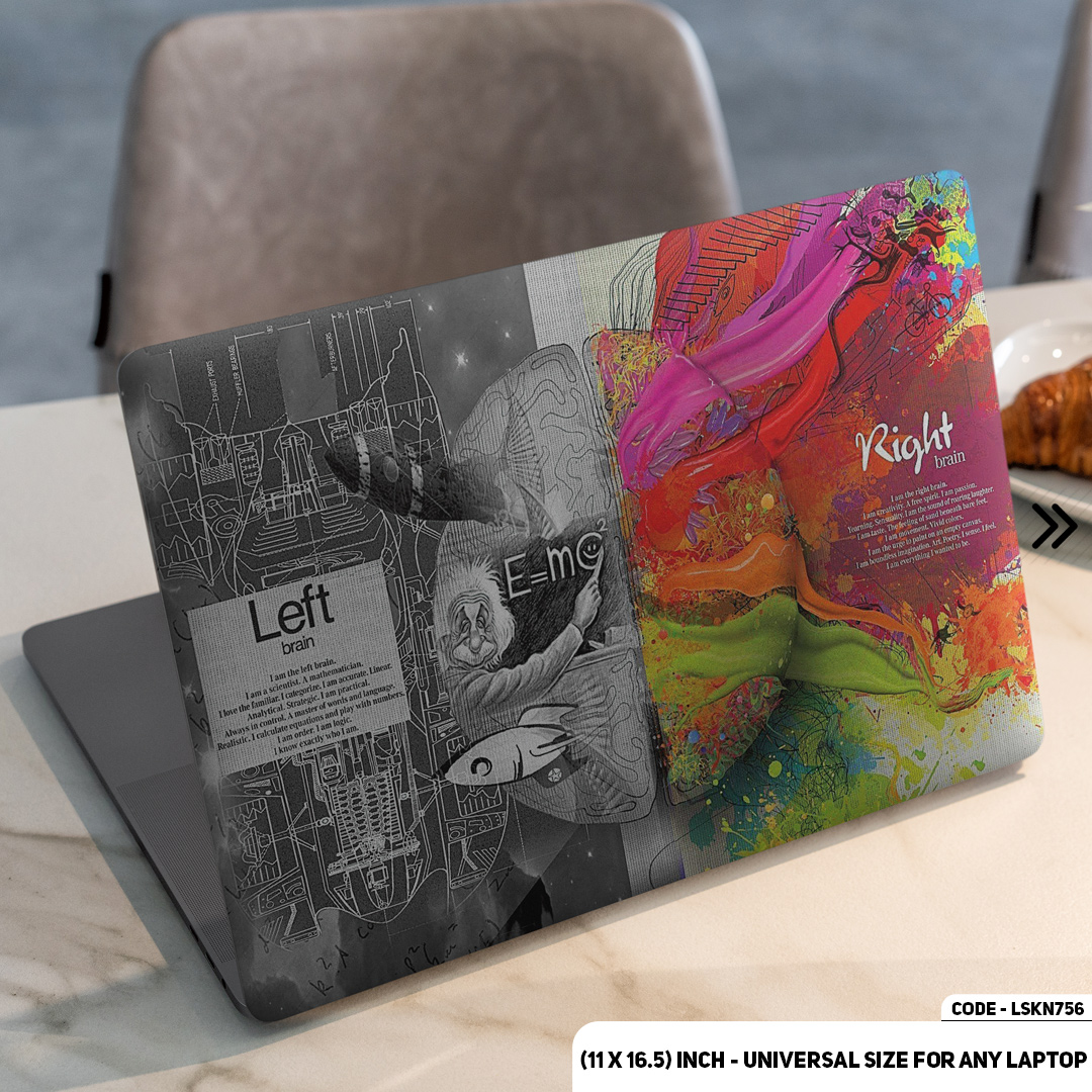 Left Brain & Right Brain Illustration Laptop Skin Stickers Vinyl ...