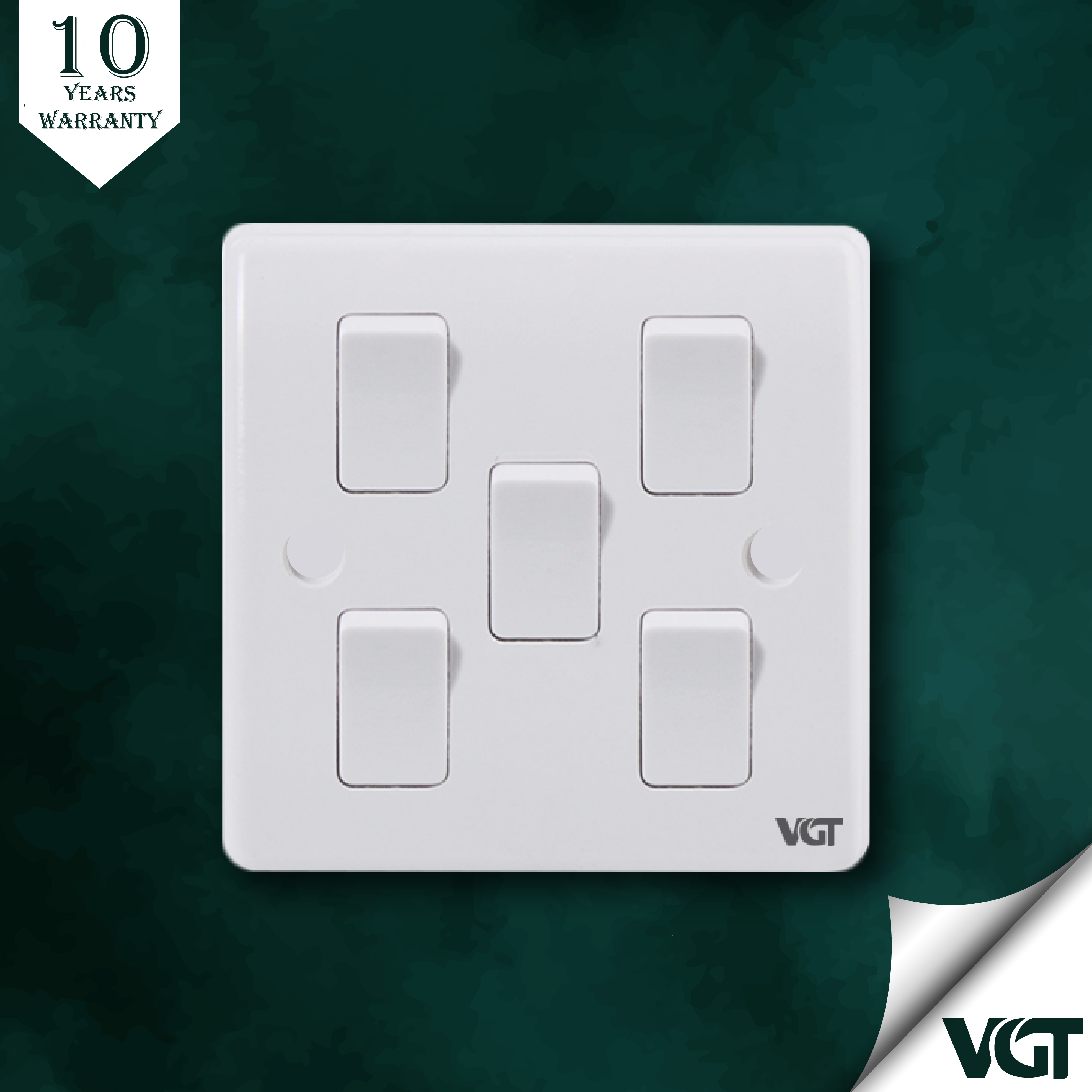 VGT - 5 Gang 1 Way Switch (Classic Series) | Daraz.com.bd